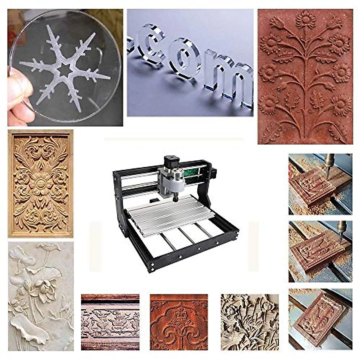 CNC Router Machine 3018 Pro, mcwdoit Simple Assembly Version, Desktop Wood Acrylic Plastic PCB MDF Engraving, 3 Axis with Offline Controller, Mill Bits, Working Area 11.8 * 7.1 * 1.8″