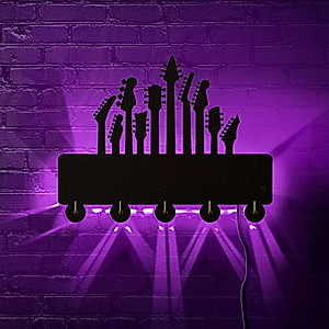 The Geeky Days Guitar Design Home Decor Wall Art Wall Hook Bedroom Decor Hanger Music Instrument Coat Bags Clothes Hook Keys Holder Towel Hooks for Music Lover Gift