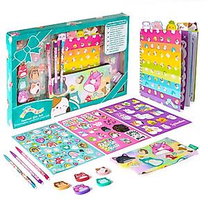 Fashion Angels Squishmallows Journal Gift Set - Includes Journal, Pencil Pouch, Squishmallows Stickers, Erasers, and 3 Mechanical Pencils - Join The Squish Squad - Cute Stationery Set - Ages 6 and Up
