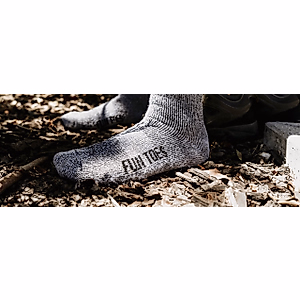 FUN TOES Merino Wool Ankle Socks 6 Pairs Arch Support and Cushioning Heel to Toe Reinforcement Ideal for Hiking (Blue, Men 10-13)