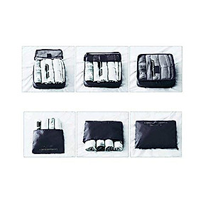 7 Set Packing Cubes for Travel, Luggage Organizers with Shoe Bag, Compression Pouches Clothes Suitcase Lightweight Storage Bag