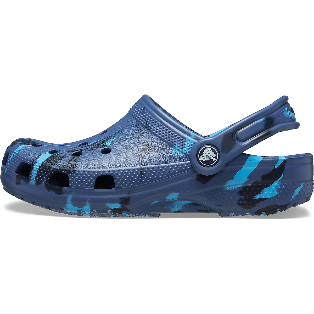 Crocs Classic Marbled Tie-Dye Clog (Little Big Kid) K NVY/Mlt, Navy/Multi, 12 US Unisex