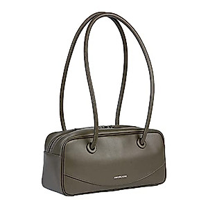 Amazing Song Shoulder Bag for Women, Top Handle Tote Designer Handbag Boston Satchel, Genuine Leather, Smiley Pillow Bag Matcha Chocolate