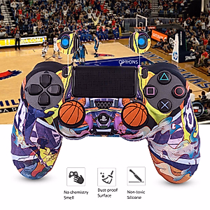 CHINFAI PS4 Controller DualShock4 Skin Grip Anti-Slip Silicone Cover Protector Case for Sony PS4/PS4 Slim/PS4 Pro Controller with 8 Thumb Grips (Kobe)