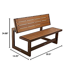 Lifetime 60139 Outdoor Convertible Bench, 55 Inch, Mocha Brown