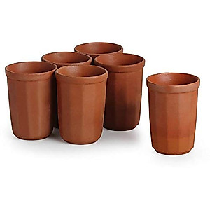 Odishabazaar Handmade Clay Glass/Clay Drinking Water Glasses/Clay Milk Glass/Clay lassi Glass/Clay Juice Glass/Mitticool Glass/Earthenware Product Good for Health