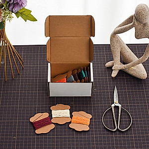 Wooqu Waxed Linen Thread Set, 10 Colors, 10 Yards Each, 3 ply, 0.55mm Thickness, Round, for Book Binding, Leather Sewing