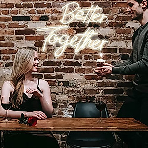 Goolsee FAST Delivery Custom LED Neon Signs for Wedding(1-4 Lines), Personalized Neon Lights Sign for Sweetheart, Proposal, Wedding Anniversary, Neon Light Sign for Wall Décor (Optional 20" to 65")