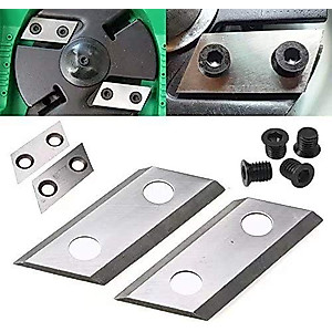 Jwn 2pcs Garden Shredder Chipper Blades Cutters with 4 Screws Nuts Kit 2 Hole Metal Garden Tools Set