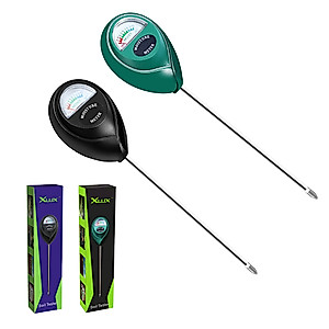 XLUX Soil Moisture Meter Sensor, Water Monitor Indicator Sensor, Hygrometer for Outdoor Indoor Large Pot Plants, Black and Green, 2 Pack