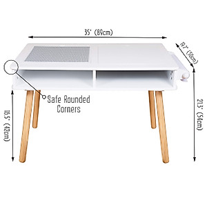 Elk and Friends Kids/Toddler Multi Activity Table | Building Blocks Desk |Table with Storage | Craft Play Table Plus Paper Roll | Sensory Table