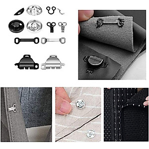 FASHIONTOAD 50 Pairs 3 Styles Skirt Hooks and Eyes Sewing Hook, Sewing Snaps Clothing Fixing Tools with Metal Snaps Buttons Fasteners Press Studs for Trousers Skirt Dress Sewing and Crafting