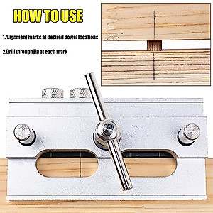 AUTOTOOLHOME Self Centering Doweling Jig Dowel Drill Guide Bushings Set Wood Dowel Jig Kit Woodworking Joints Tools