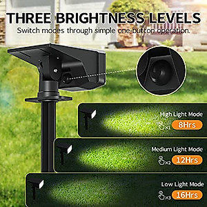 Otdair Solar Spot Lights Outdoor, IP65 50 LED Solar Spotlights Outdoor Waterproof, Solar Landscape Lights, 3 Modes Solar Outdoor Lights for Yard Driveway Porch Walkway, 6 Pack