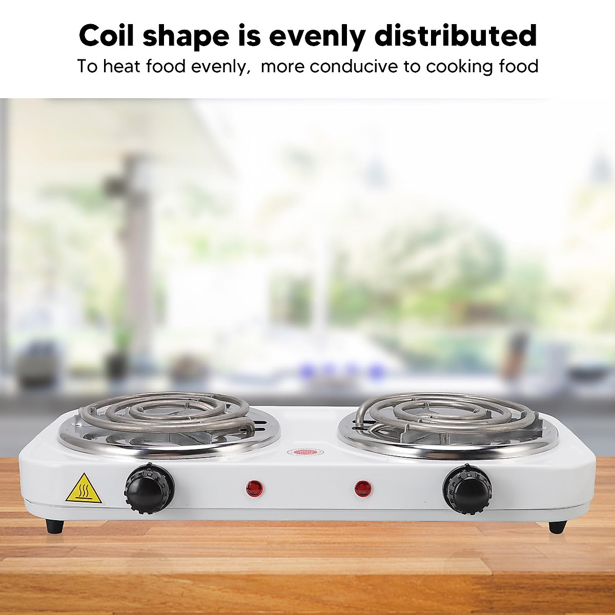 Electric Countertop Stove, 2000W Multifunctional 2 Portable Cooking Stove Electric Hot Plate Double for Home and Outdoor (110V)