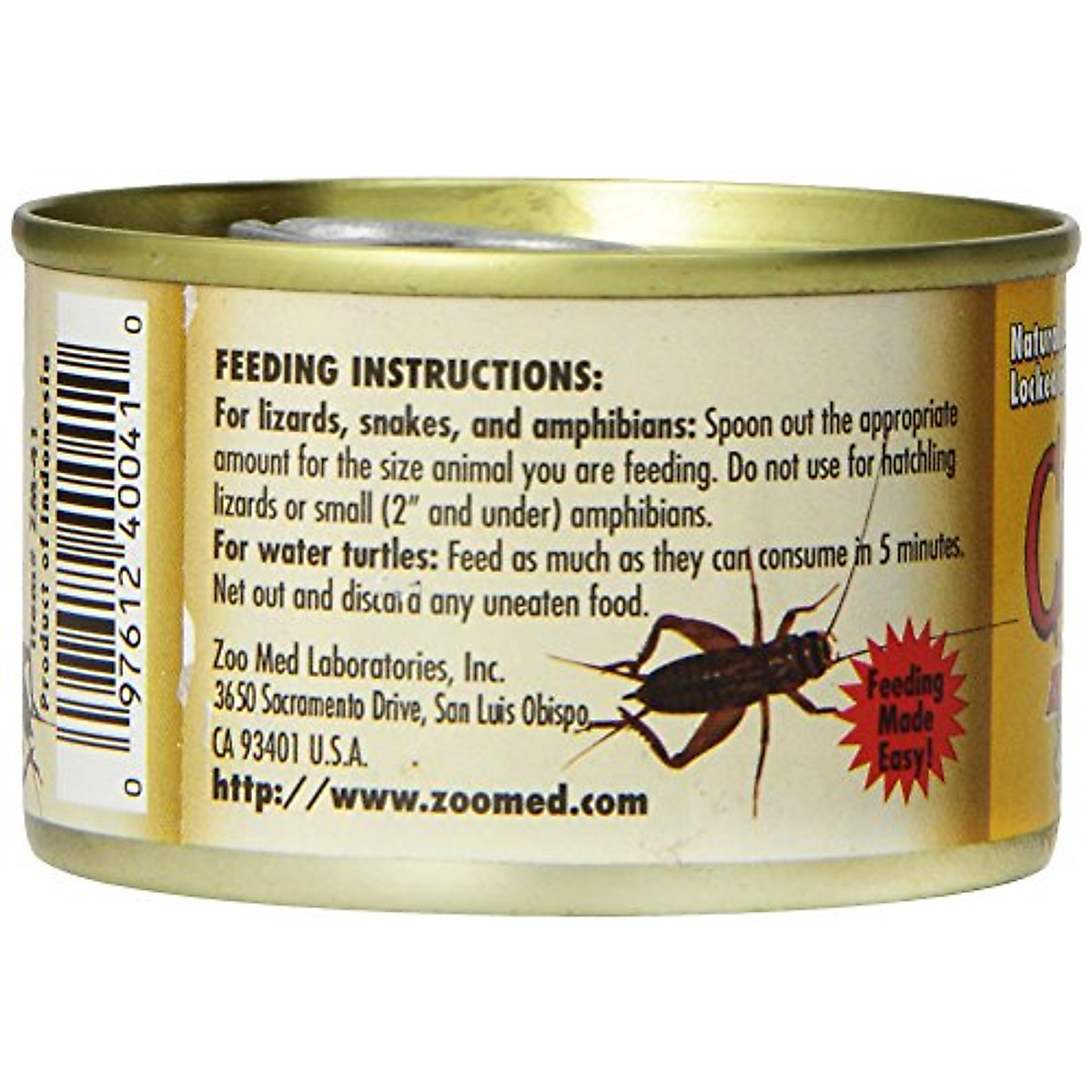 Zoo Med Laboratories SZMZM41 Can O Crickets Pet Food, 1.2-Ounce