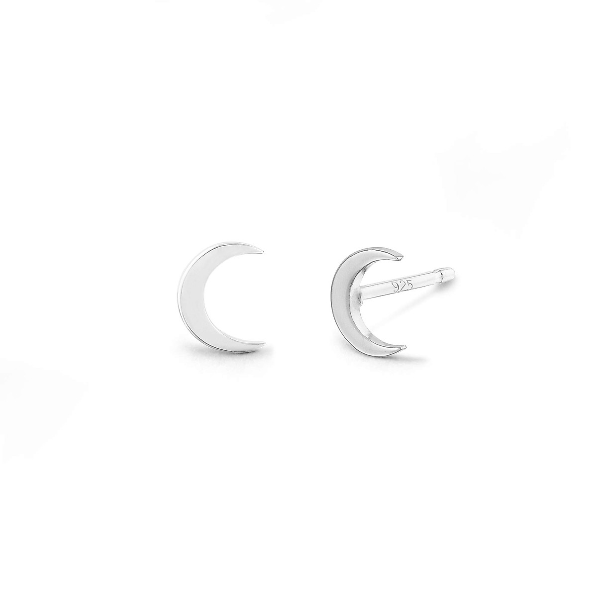 Boma Jewelry Sterling Silver Crescent Moon Stud Earrings