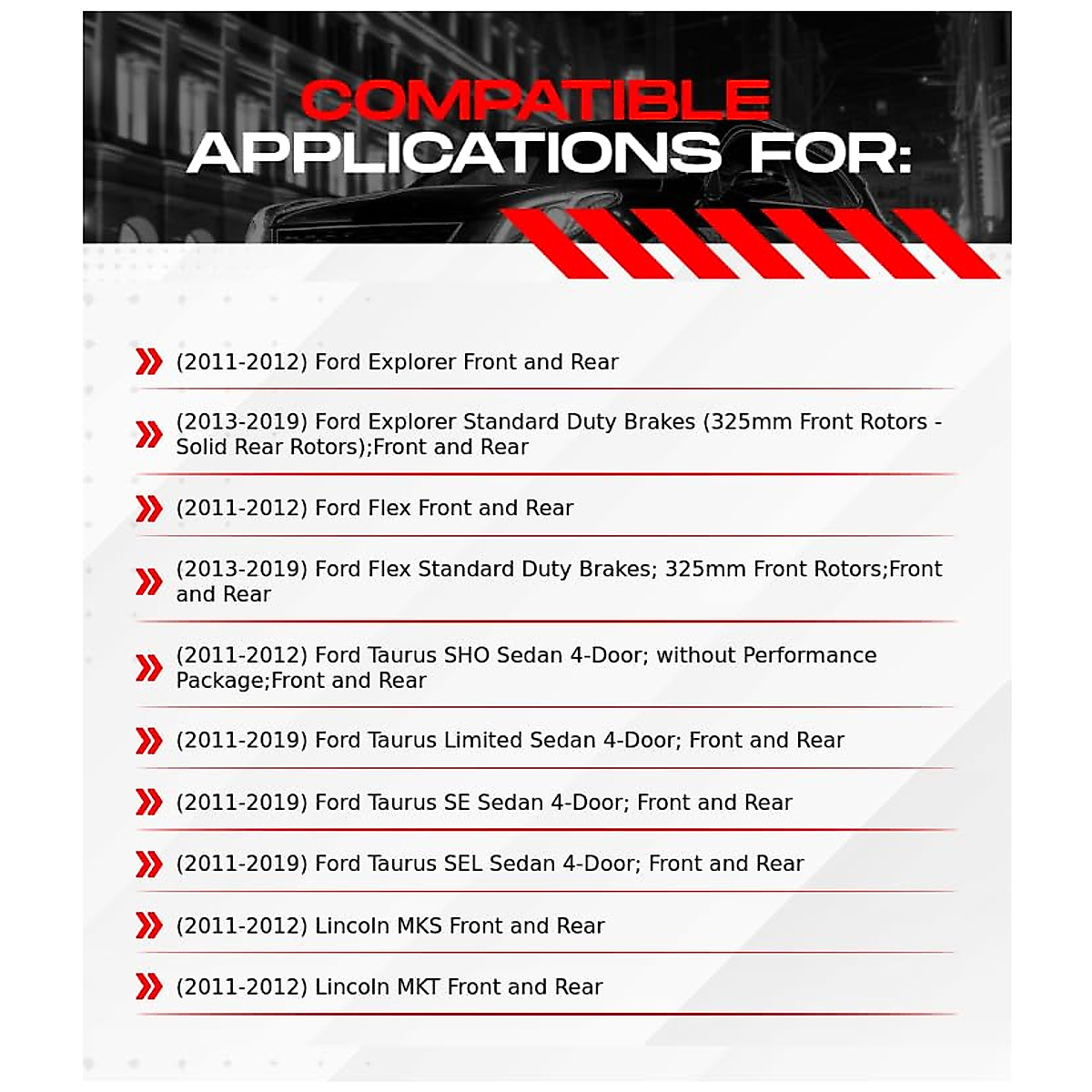 R1 Concepts Front Rear Brakes and Rotors Kit |Front Rear Brake Pads| Brake Rotors and Pads| Ceramic Brake Pads and Rotors |fits 2011-2019 Ford Explorer, Flex, Taurus, Lincoln MKS, MKT