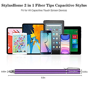 StylusHome Stylus Pens for Touch Screens(6 Pcs),Sensitivity 2 in 1 Fiber Tips Capacitive Stylus with 12 Extra Replaceable Tips for iPad iPhone Tablets Samsung Galaxy All Universal Touch Screen Devices