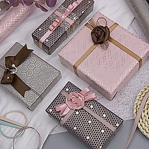 Blavermant Wrapping paper rolls, Gift Wrapping Paper Mini Roll - 17" X 10 ft Per roll, 3 Different Geometric Design for Families Friends Kids in Birthday Wedding Baby Shower Congrats Party