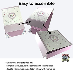 "My NICU Memories" Keepsake Box - Magnet Closure Box for Storing NICU Memorabilia (White, Large)