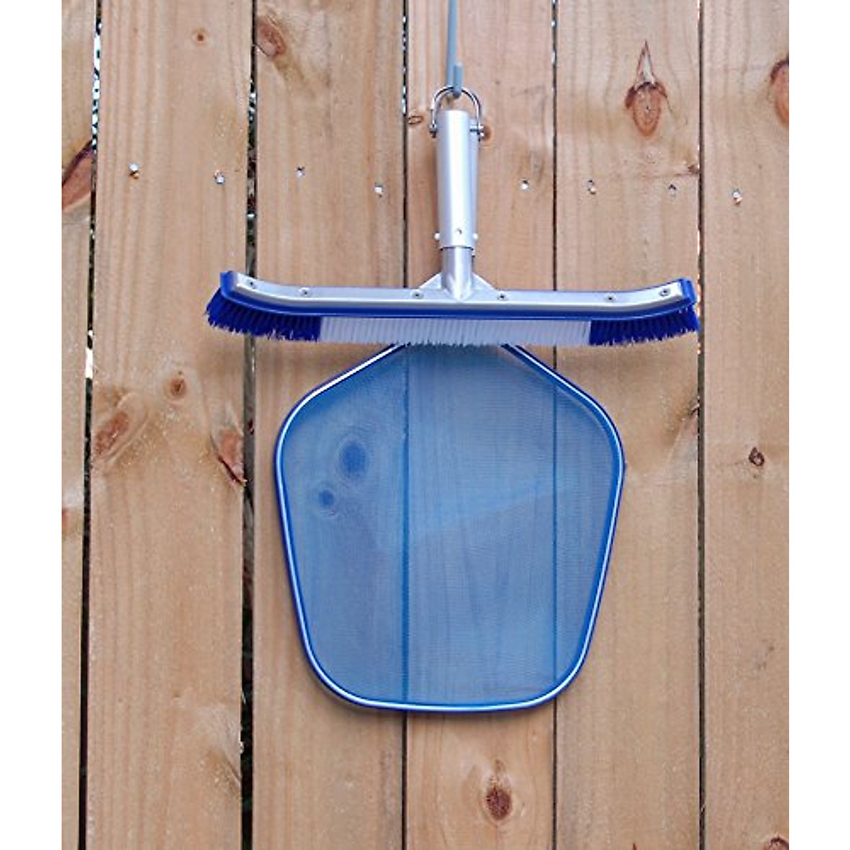 Pool Tool Holder and Organizer; Storage System for Brushes, Leaf rakes, Skimmers, Vacuum Head, and Other Telescopic Pole Cleaning Equipment attachments (3, Matte Silver)