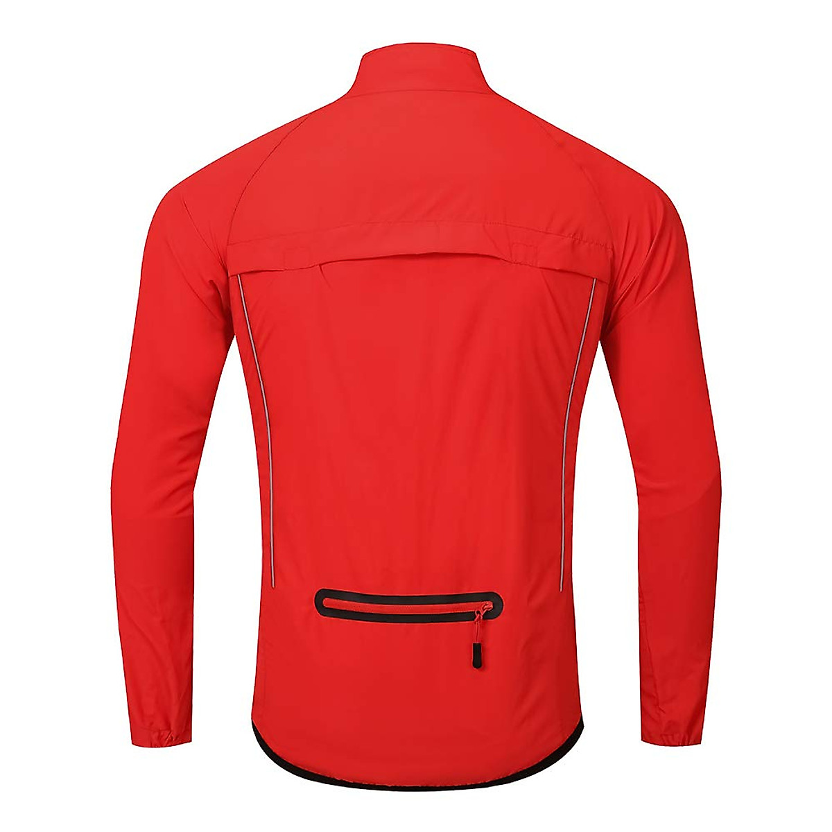 WOSAWE Men's Cycling Wind Jacket Reflective Ultralight Windbreaker Red XXL