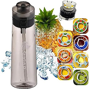Airs Up Bottle, 650 ml Drinking Bottle with Flavour, Air Bottle Starter Set, with 7 Airs Up Pods, Leak-proof Cup for Gym, Running, Outdoor, Water Bottle Airs Up Bottle (Black)