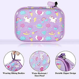 Leayjeen Kids Camera Case Compatible with Goopow/Dwfit/Slothcloud/Colofree/KIZJORYA Kids Camera Toys and Children Digital Video Camera,Best Easter Birthday Festival Gift-Purple Unicorn(Case Only)