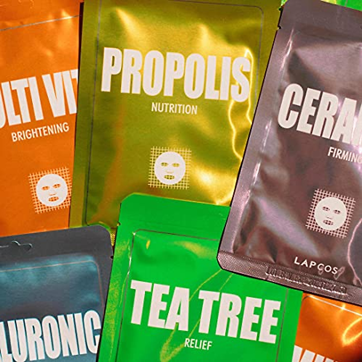 LAPCOS Derma Care Sheet Mask Set, Daily Skincare Face Masks, Protect & Nourish for Glowing Skin, Korean Beauty Favorite, Variety 5-Pack