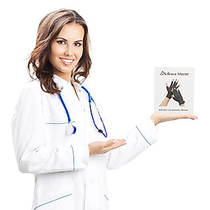 Brace Master 2 Pairs Arthritis Gloves, Compression Gloves for men and women (Large (2 Pair), Gray)