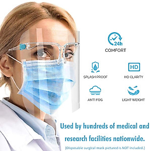 IntiMD Defender Plus Safety Full Face Shield Mask (10 Frames and 10 Shields)