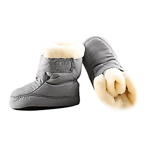 Kuner Newborn Baby Boys and Girls Waterproof Winter Warm Snow Boots Crib Shoes (13cm(6-12Months),Grey)
