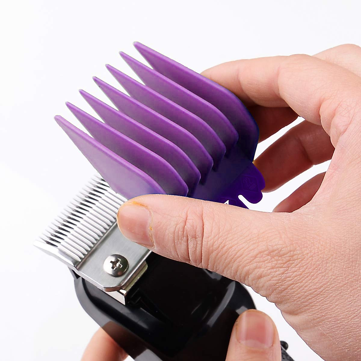 Harapu 10 Pcs Colorful Professional Hair Clipper Combs Guides 1/16” to 1”,Attachment Guide Combs Replacement Guards Set for WahI Clippers/Trimmers