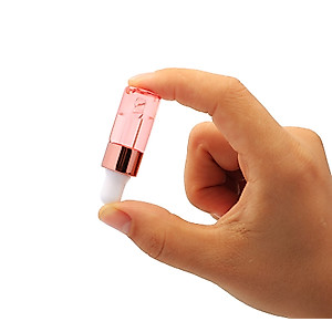 USRommaner 35 Pack,3ml Pink Sample Dropper Vial,Empty Glass Eye Dropper Bottle With Rose-Gold Cap,Liquid Mini Glass Pipette Travel Essential Oil Perfume Container-Pipette,Funnel,included