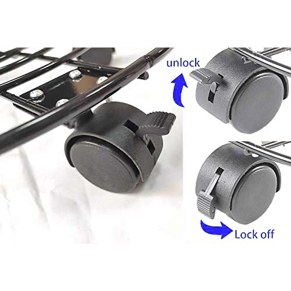 Outdoor rolling Planter Casters,Plant Caddy with Wheels Iron Large Potted Plant Stand Holder Move Around Indoor Outdoor Garden Patio Flower Pot Planter Adjustable Rolling with Locking 13" 2 pcs