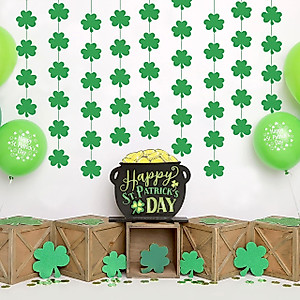 jollylife 12PCS St. Patrick’s Day Shamrock Decorations - Lucky Irish Party Hanging Ornaments Garland Cutouts