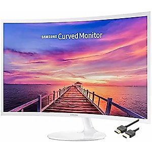 SAMSUNG 27" Curved Monitor, Widescreen LED FHD (1920x1080) Display, 4 ms Response Time, VGA D-Sub, DisplayPort, HDMI Standard, with MTC HDMI
