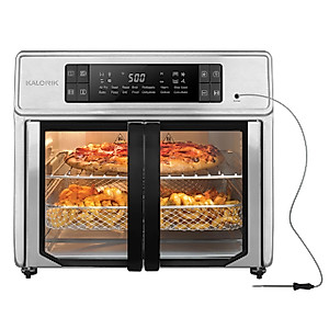 Kalorik Air Fryer Oven MAXX Advance Series 26-Quart with Digital Controls Easy-View Door and 14 Cooking Presets, Includes Cooking Accessories, 1700-Watts, Black