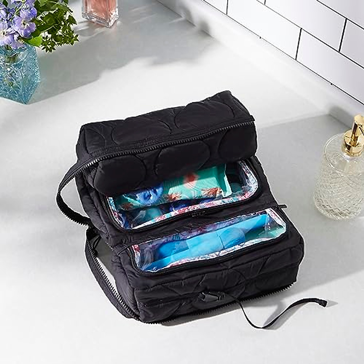 Vera Bradley Featherweight Hanging Organizer, Peacock Feather