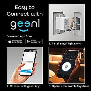 Geeni TAP Smart Wi-Fi Light Switch, No Hub Required, Compatible with Alexa, Google Home, Requires 2.4 GHz Wi-Fi (Smart Light Switch - 4 Pack)