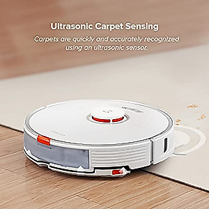 roborock S7+ Robot Vacuum and Sonic Mop with Self-Empty Dock, Stores up to 60-Days of Dust, Auto Lifting Mop, Ultrasonic Carpet Detection, 2500Pa Suction, White