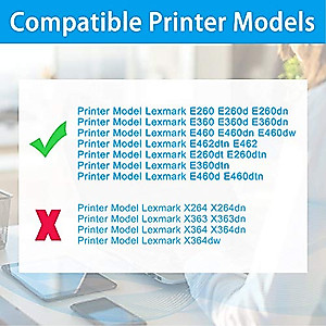 LCL Compatible Toner Cartridge Replacement for Lexmark E260A21A E260 E260d E260dn E260dtn E260dt E360 E360dn E360dtn E360d E460 E460dn E460dw E462dtn E462 E460d E460dtn (1-Pack Black)