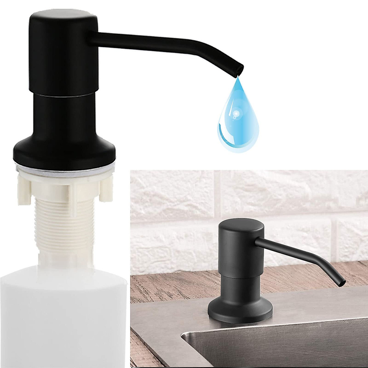 Soap Dispenser for Kitchen Sink and Tube Kit 350ML Bottle Connects Directly to Soap Bottle for Smooth Liquid Discharge