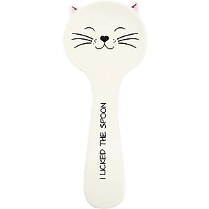 Pavilion Gift Company Cat Licked the Spoon-10 spoon rest, 10", White