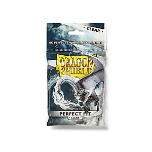 Dragon Shield Bundle: 5 Packs of Clear Perfect Fit Standard Size Sleeves - 500 Sleeves Total