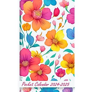 Pocket Calendar 2024-2025 for Purse: Small Floral Two-Year Monthly Planner | 24 Months from January 2024 to December 2025 | Small Size
