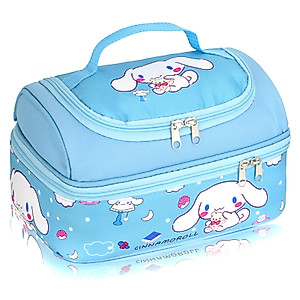 Roffatide Anime Cinnamoroll Lunch Bag for Man Woman Leakproof Lunch Box Large Compartment Lunch Container Tote for Work Travel Blue