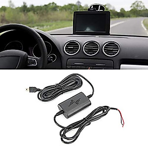 Dash Cam Hardwire, Dash Cam Hardwire Kit 12v 24V to 5V 2.5A Straight Mini USB Step Down Line for Parking Monitoring
