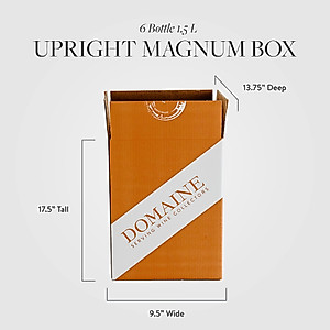 6-Bottle Upright Wine Storage Box (Qty: 5 Boxes) | Domaine Wine Storage | Stores 6 Magnum (1.5L) Bottles | Pre-Cut Inserts Included